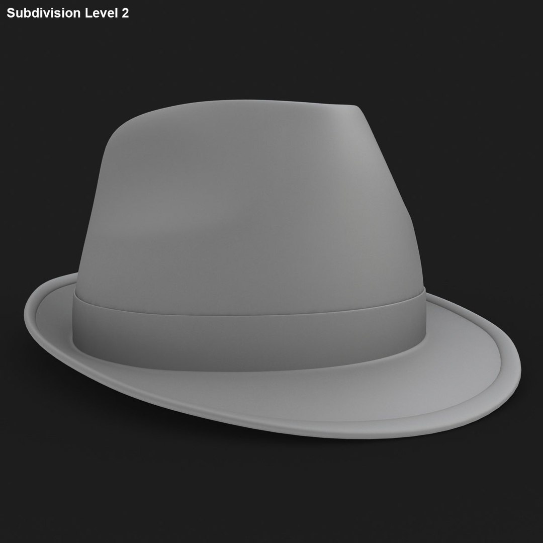 3d Model Fedora Hat Black