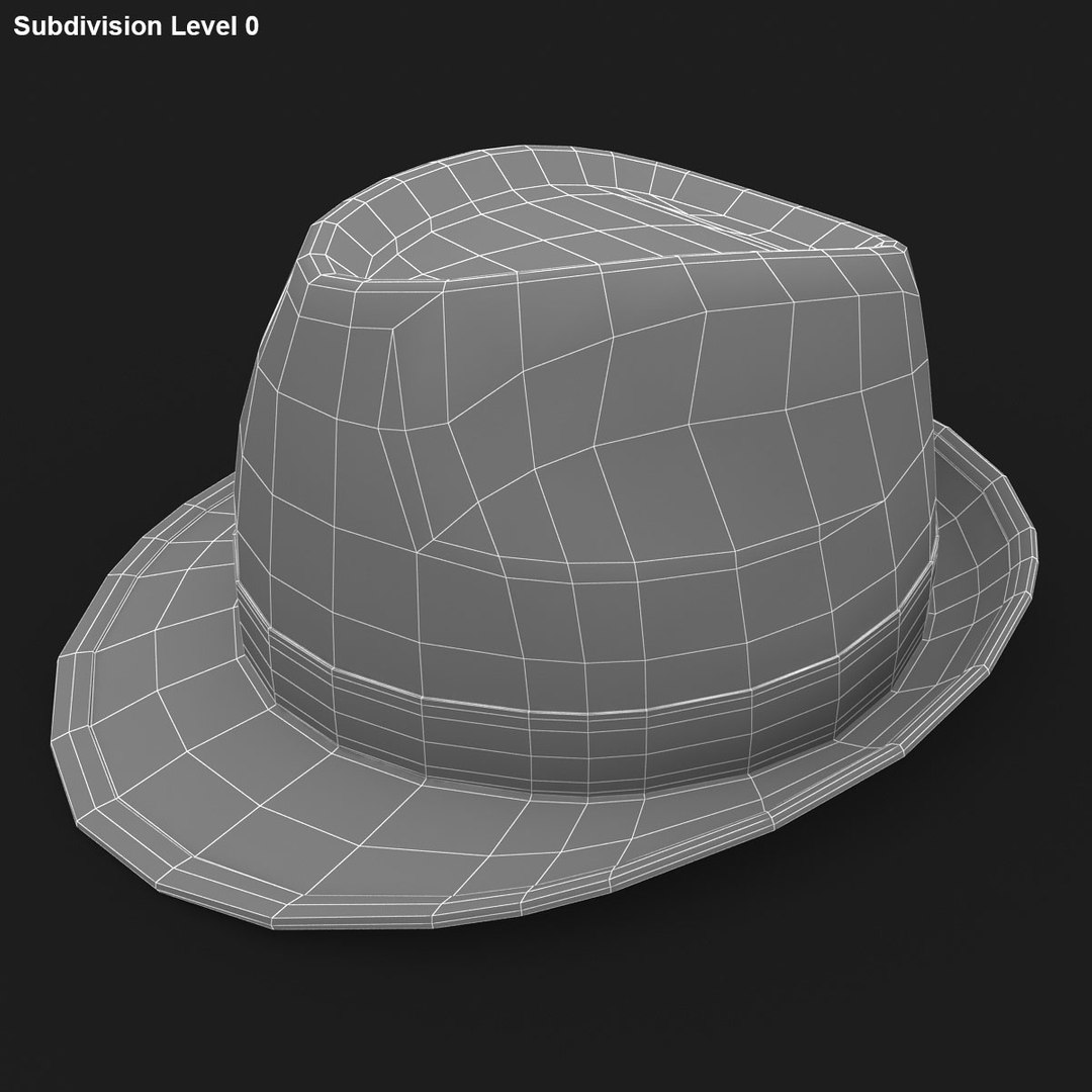 3d Model Fedora Hat Black