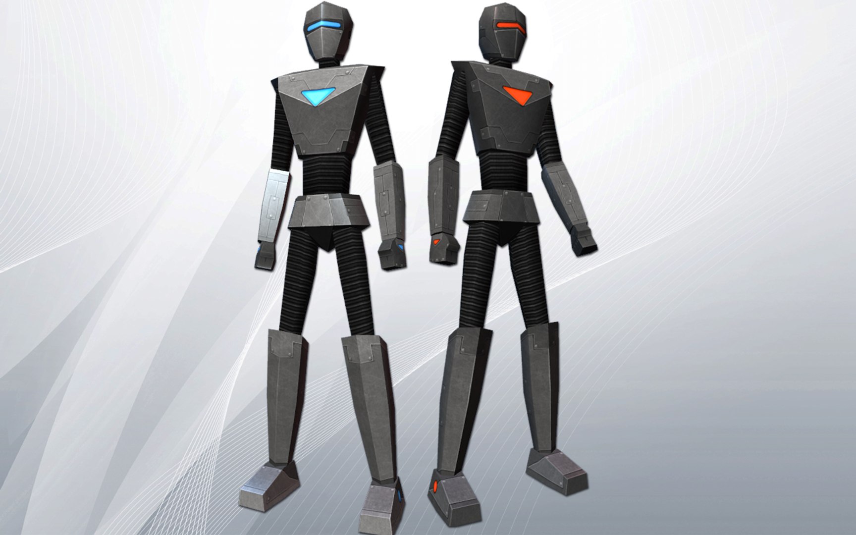 Droids Low-poly 3d Model
