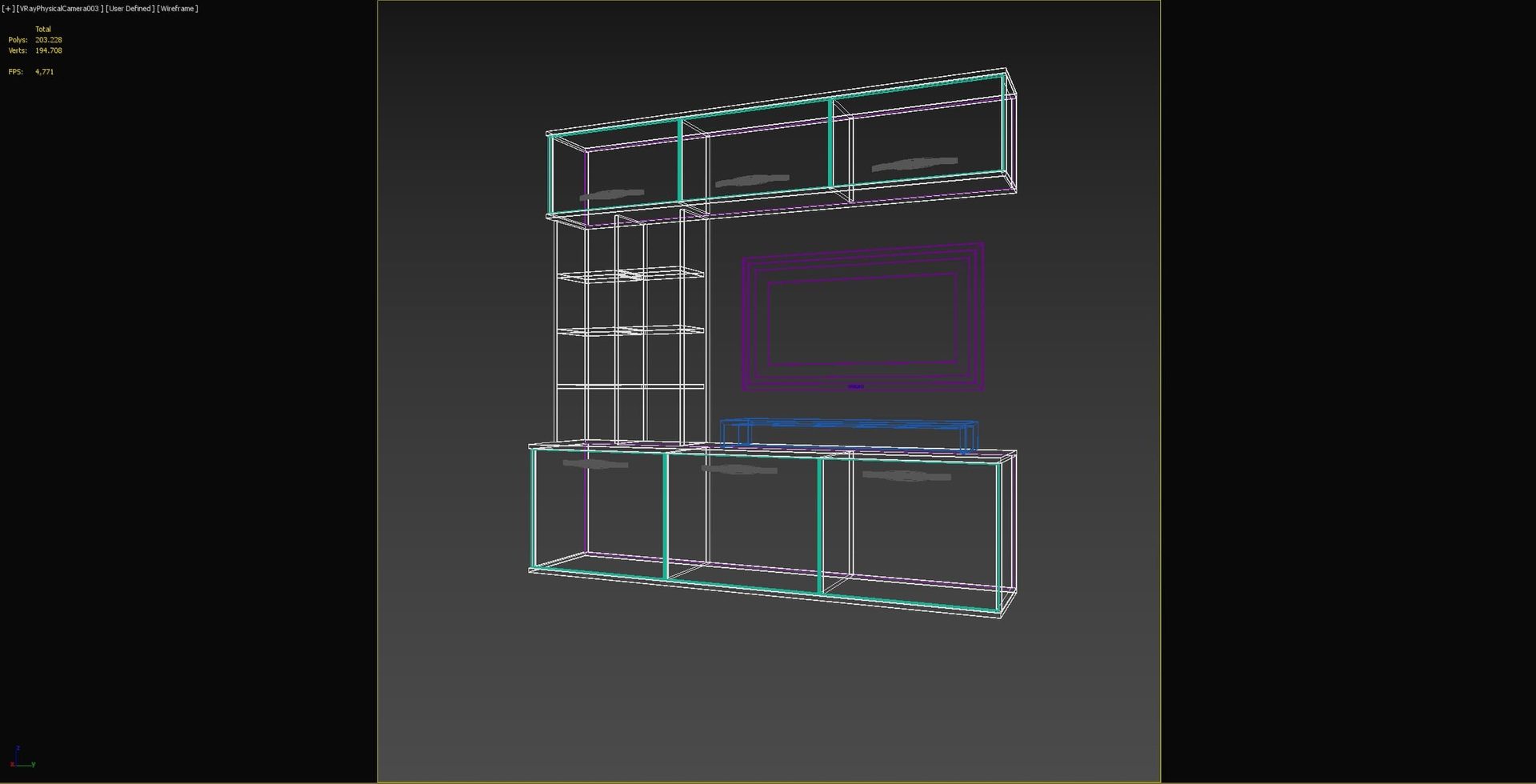 Tv unit showcase model - TurboSquid 1402788