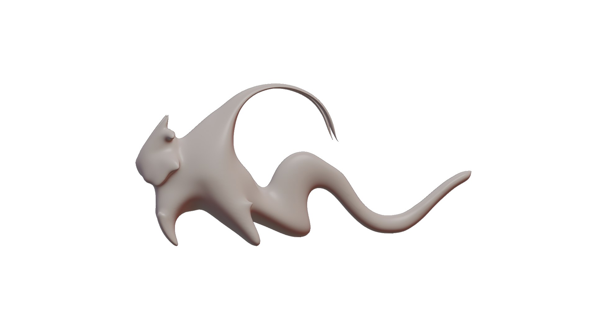 Flashy Cat Fluid Art Sculpture With PBR Textures And HDRI Background 3D ...