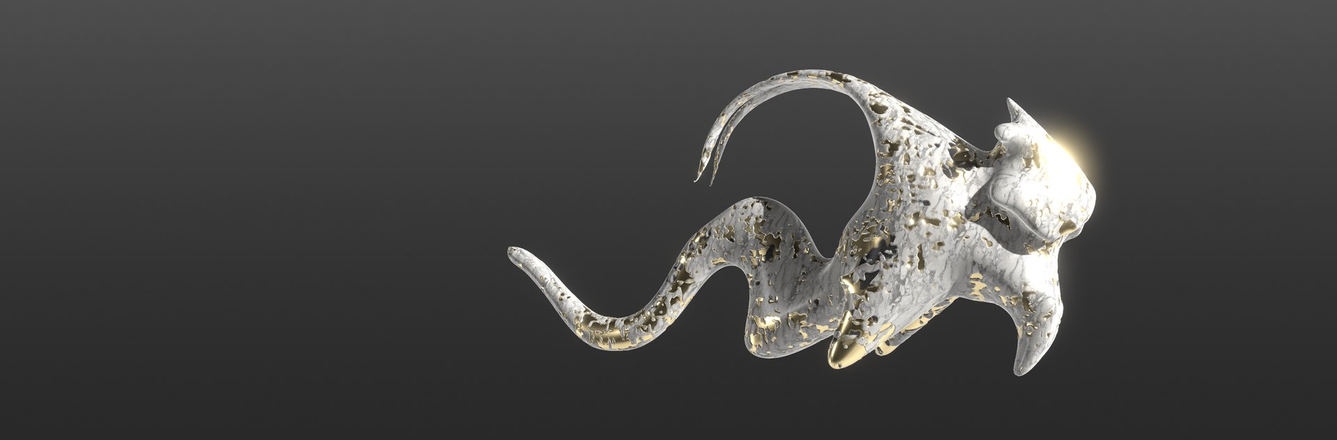 Flashy Cat Fluid Art Sculpture With PBR Textures And HDRI Background 3D ...