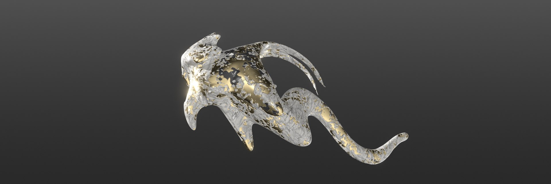 Flashy Cat Fluid Art Sculpture With PBR Textures And HDRI Background 3D ...