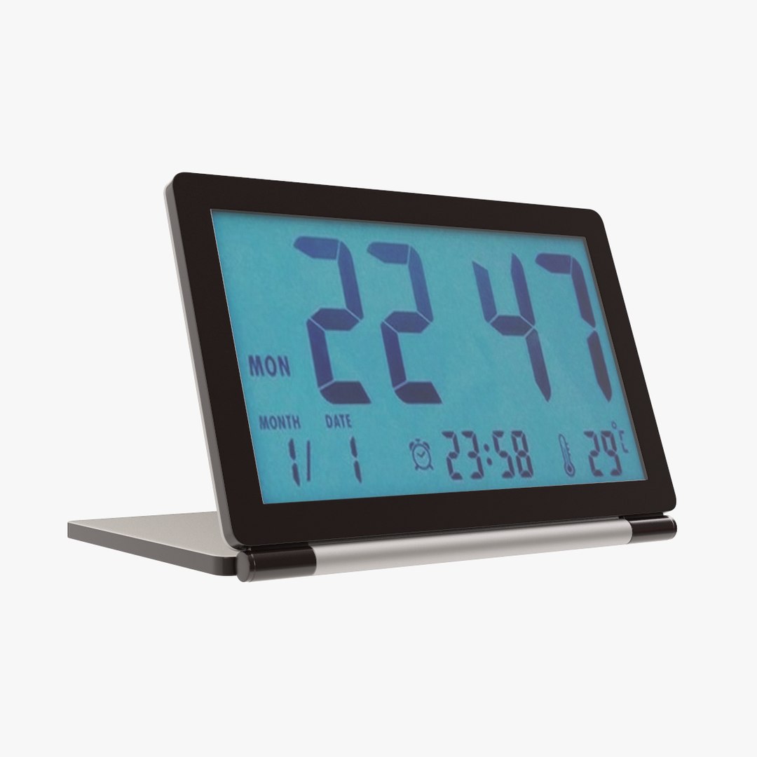 Clock digital desk 3D model - TurboSquid 1202703