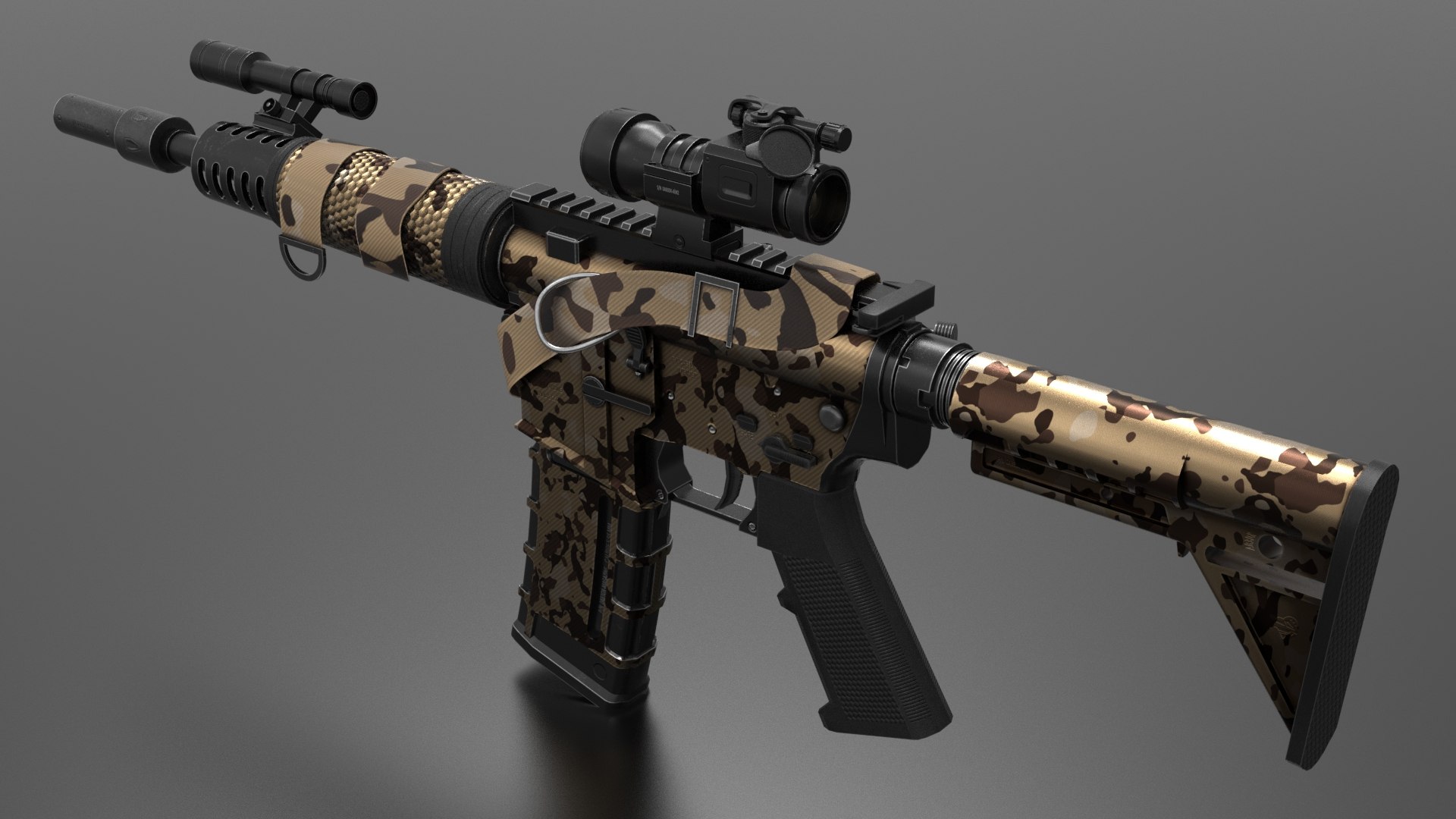 3D M4A1 Gun Fps - Tps Model - TurboSquid 2403464