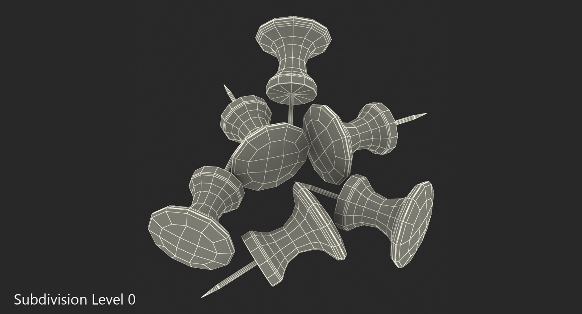 3D model push pins transparent colored - TurboSquid 1426388