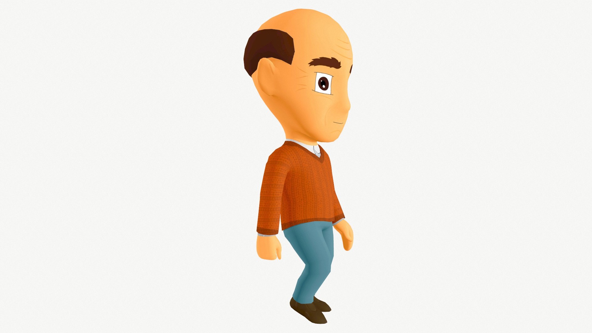 3D Oldman Chibi Style Lowpoly - TurboSquid 1909663