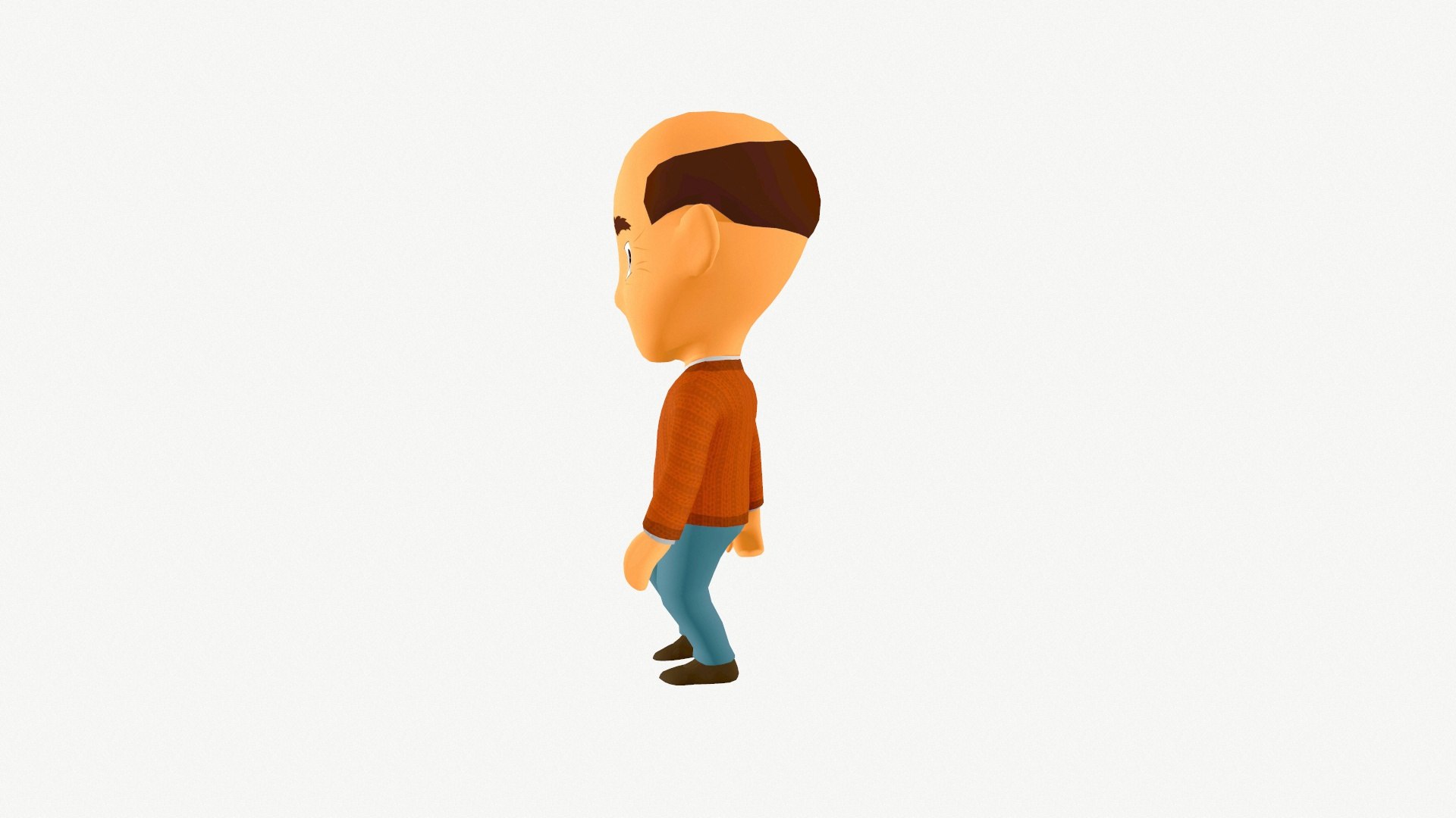 3D Oldman Chibi Style Lowpoly - TurboSquid 1909663