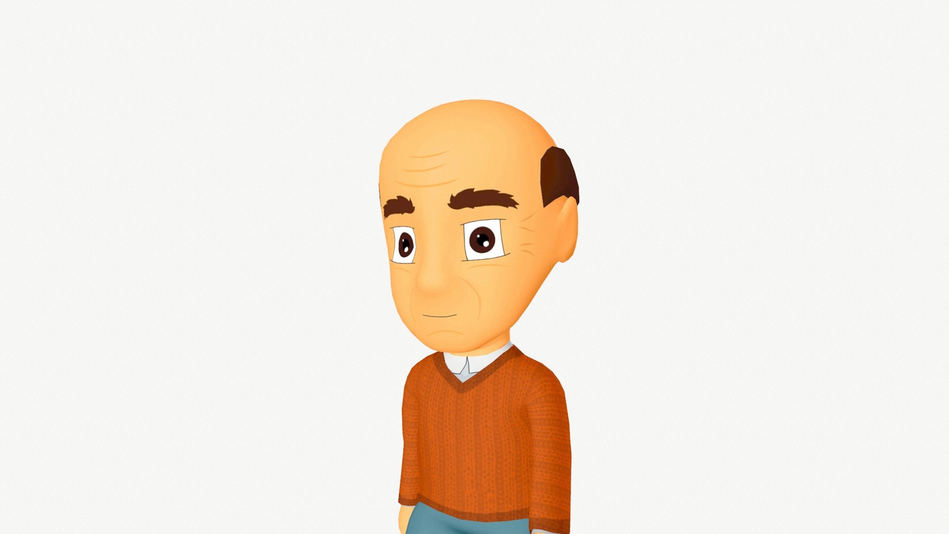 3D Oldman Chibi Style Lowpoly - TurboSquid 1909663