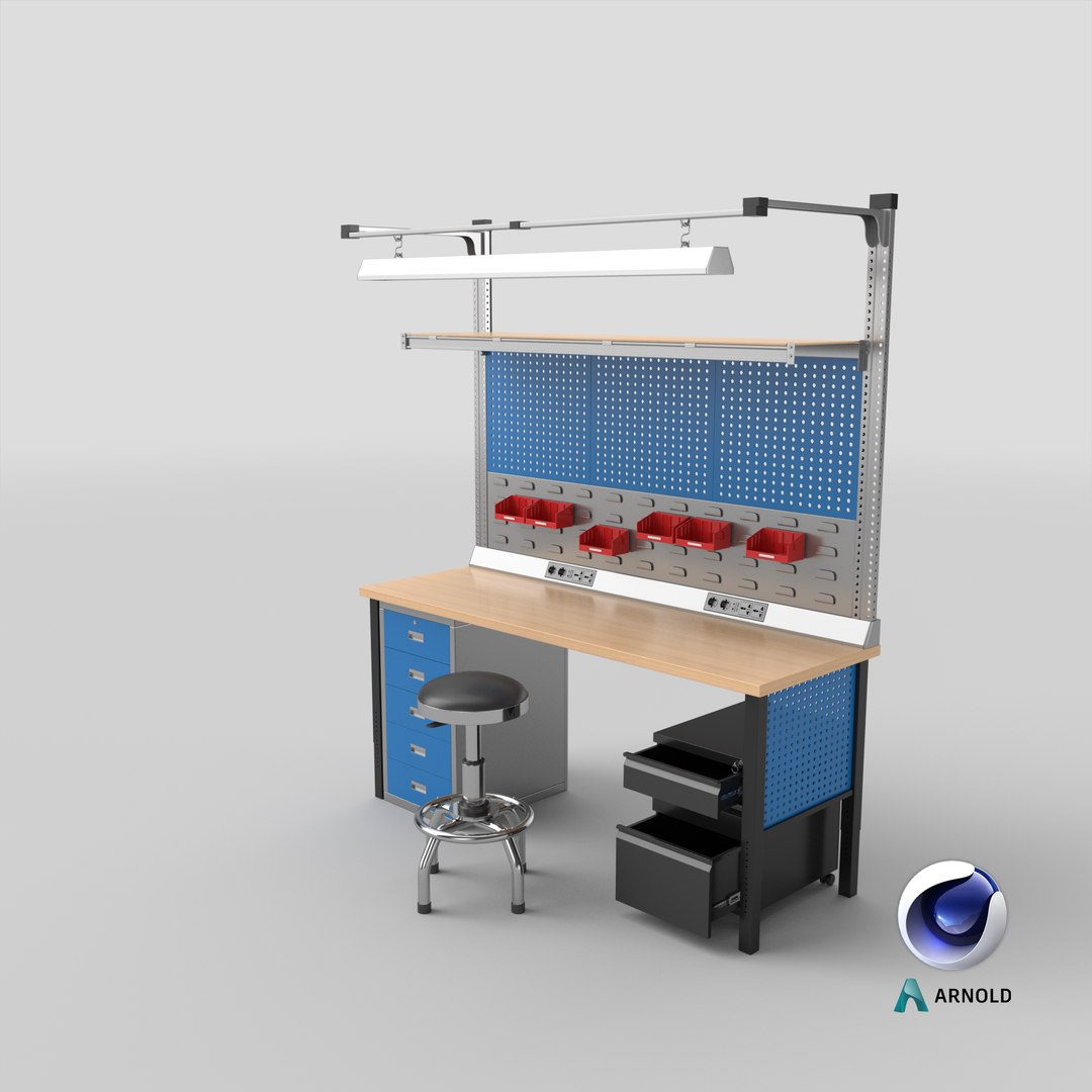 Detailed Workbench 3D Model - TurboSquid 2136607