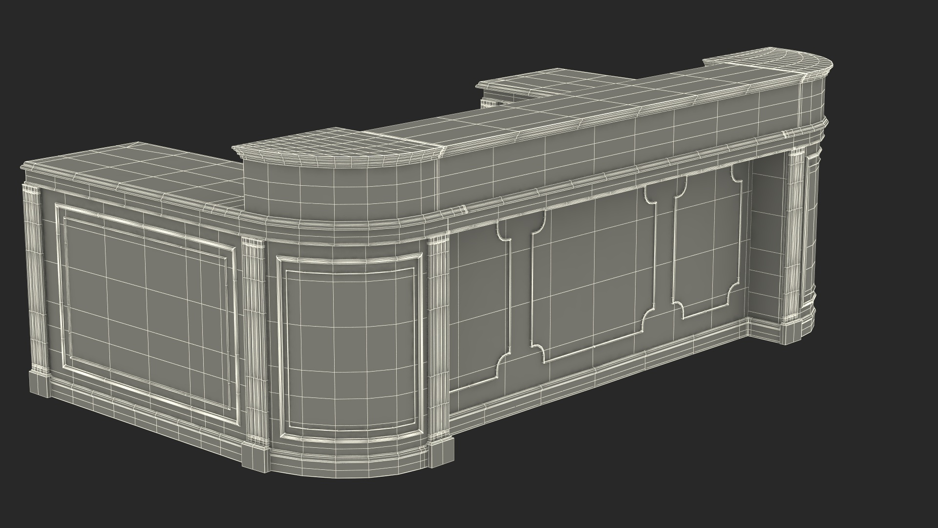 3D Reception Desk Classic Style - TurboSquid 2170561