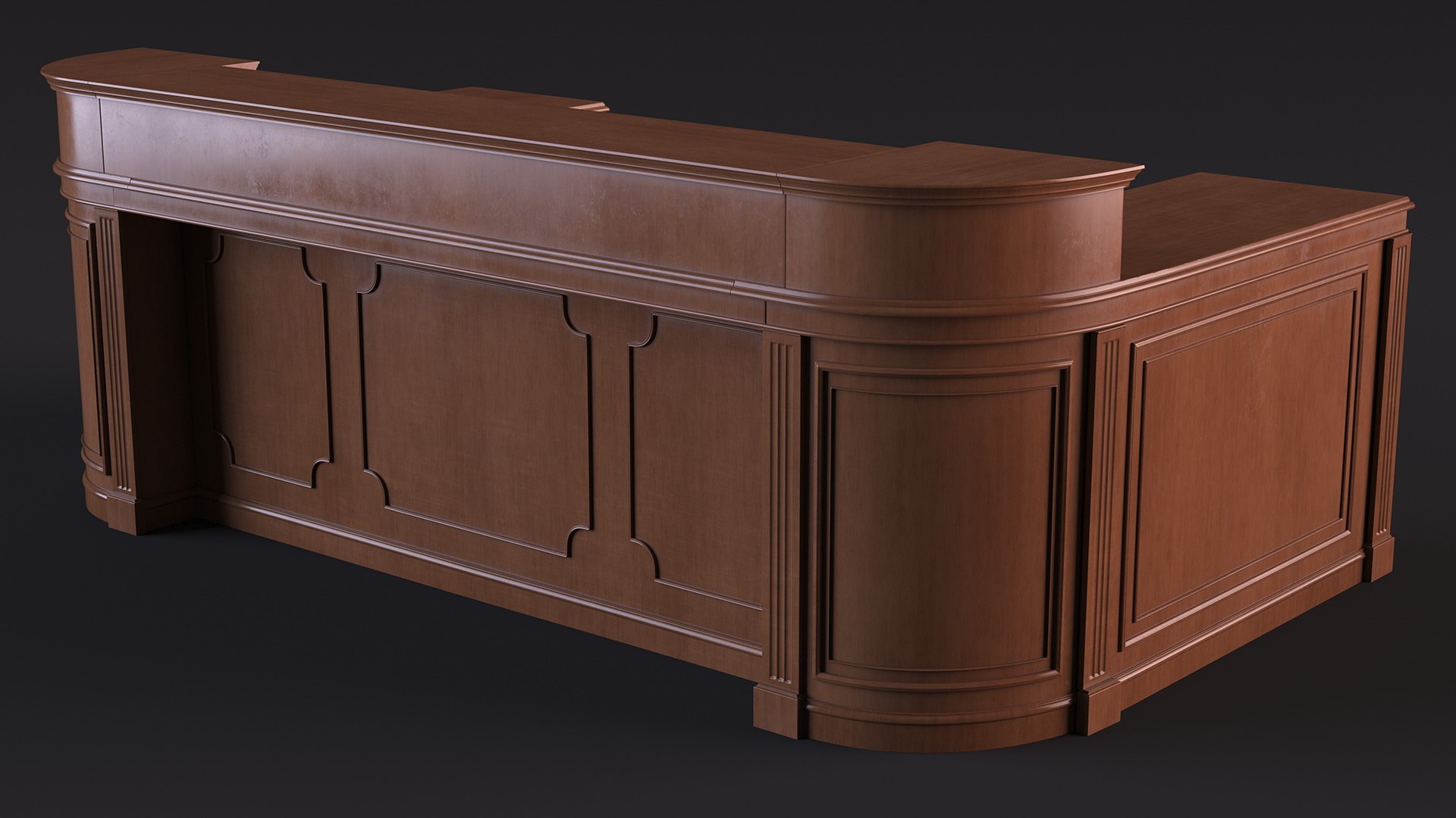 3D Reception Desk Classic Style - TurboSquid 2170561