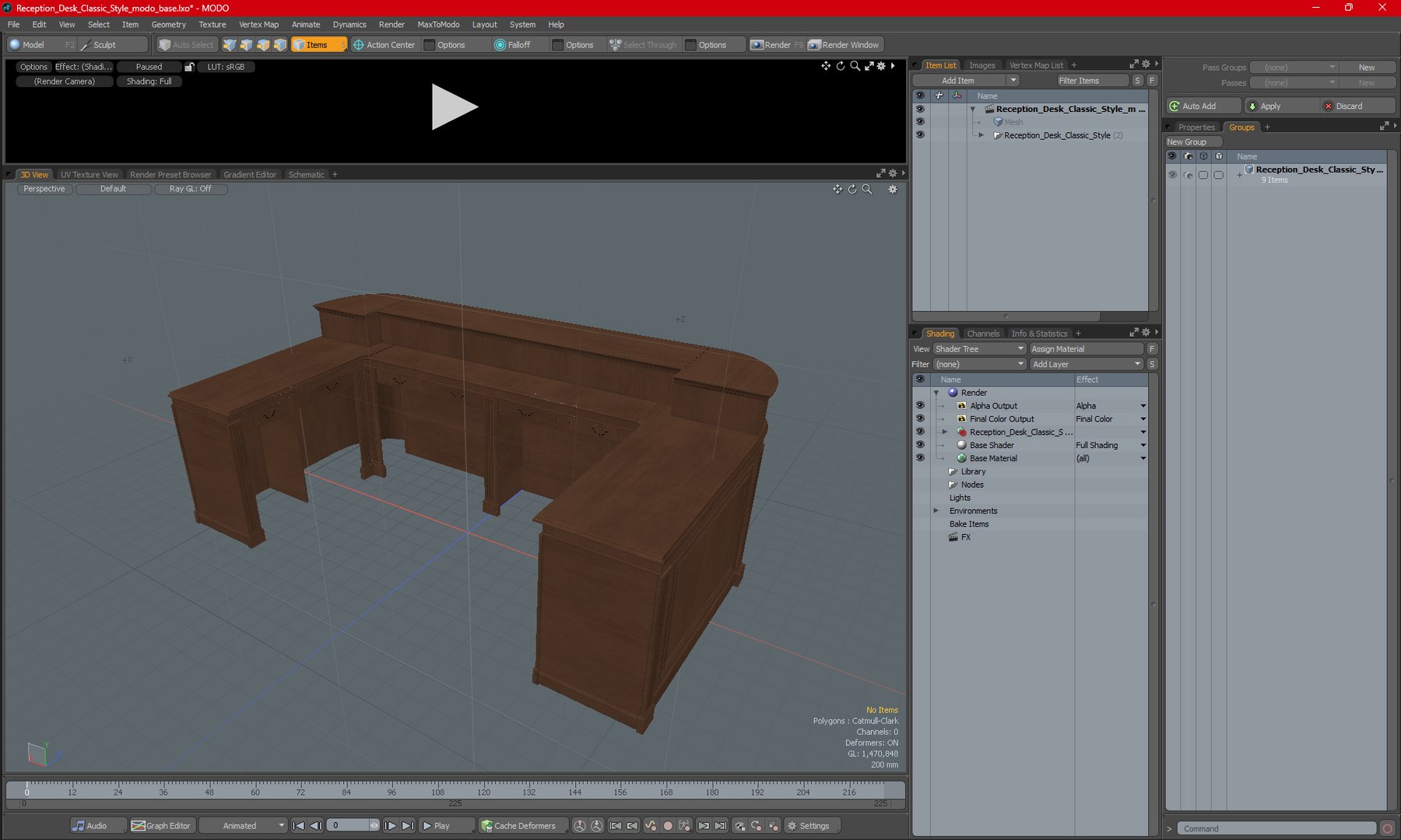 3D Reception Desk Classic Style - TurboSquid 2170561