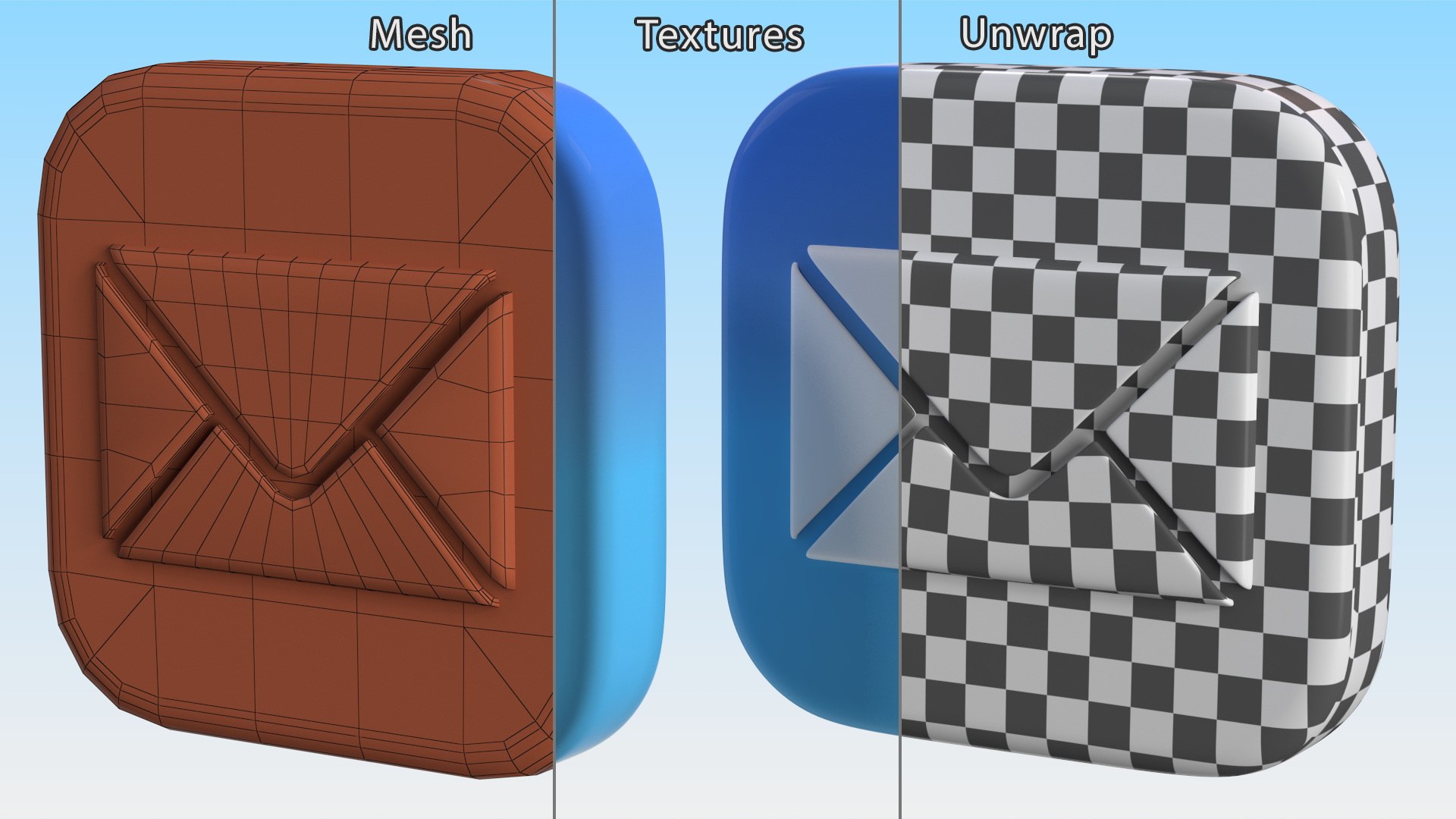 IPhone IOS Mail Icon 3D Model - TurboSquid 2218494