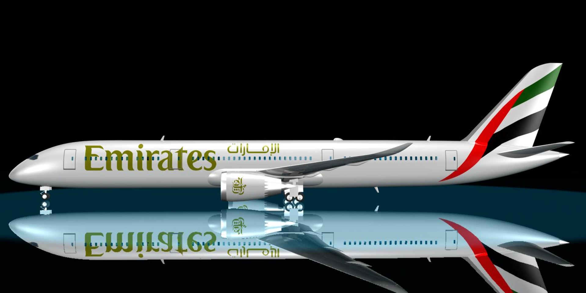 3d model emirates 787-9 dreamliner 787