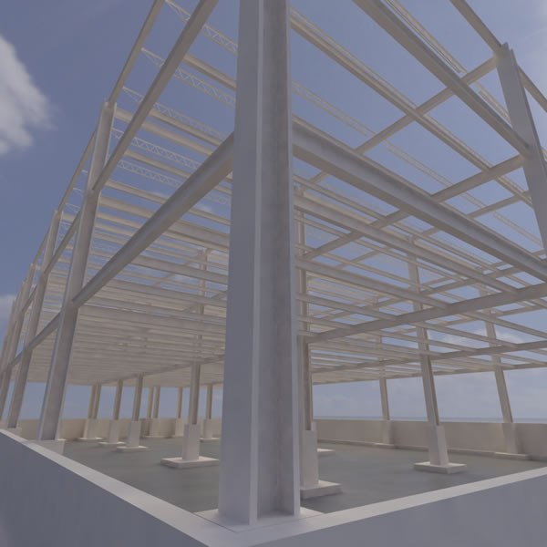 3d structure building factory model