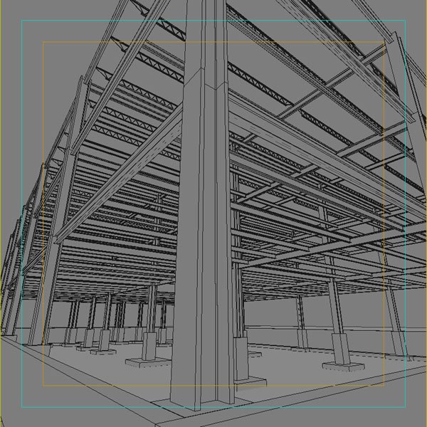 3d structure building factory model