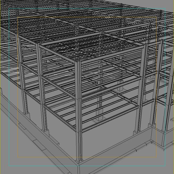 3d structure building factory model