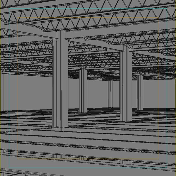 3d structure building factory model