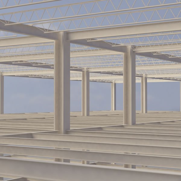 3d structure building factory model