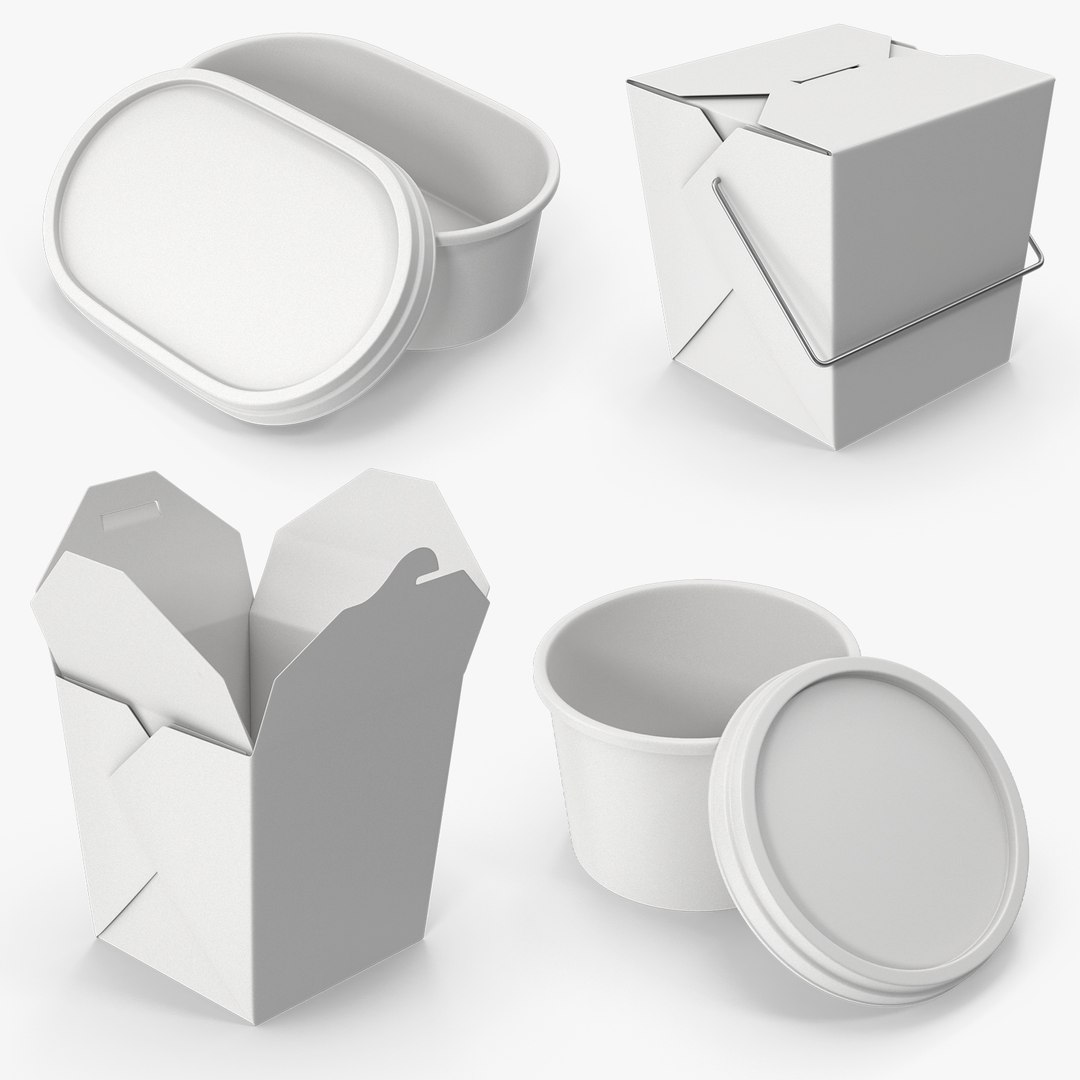 3D Model Takeaway Food Containers Collection - TurboSquid 2065257