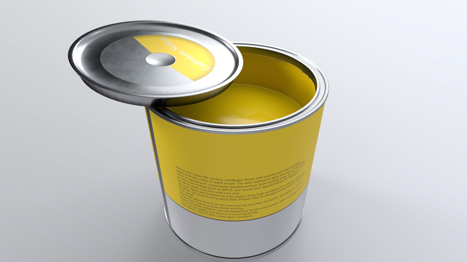 3D Paint Can Yellow - TurboSquid 2287376