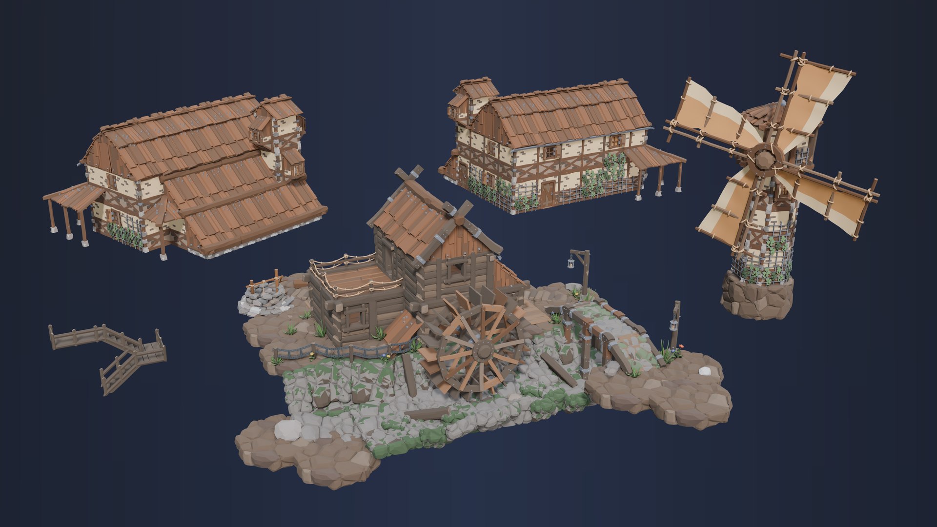 3D Model Stylized Raccoon Vilage - Model Pack - TurboSquid 2253769