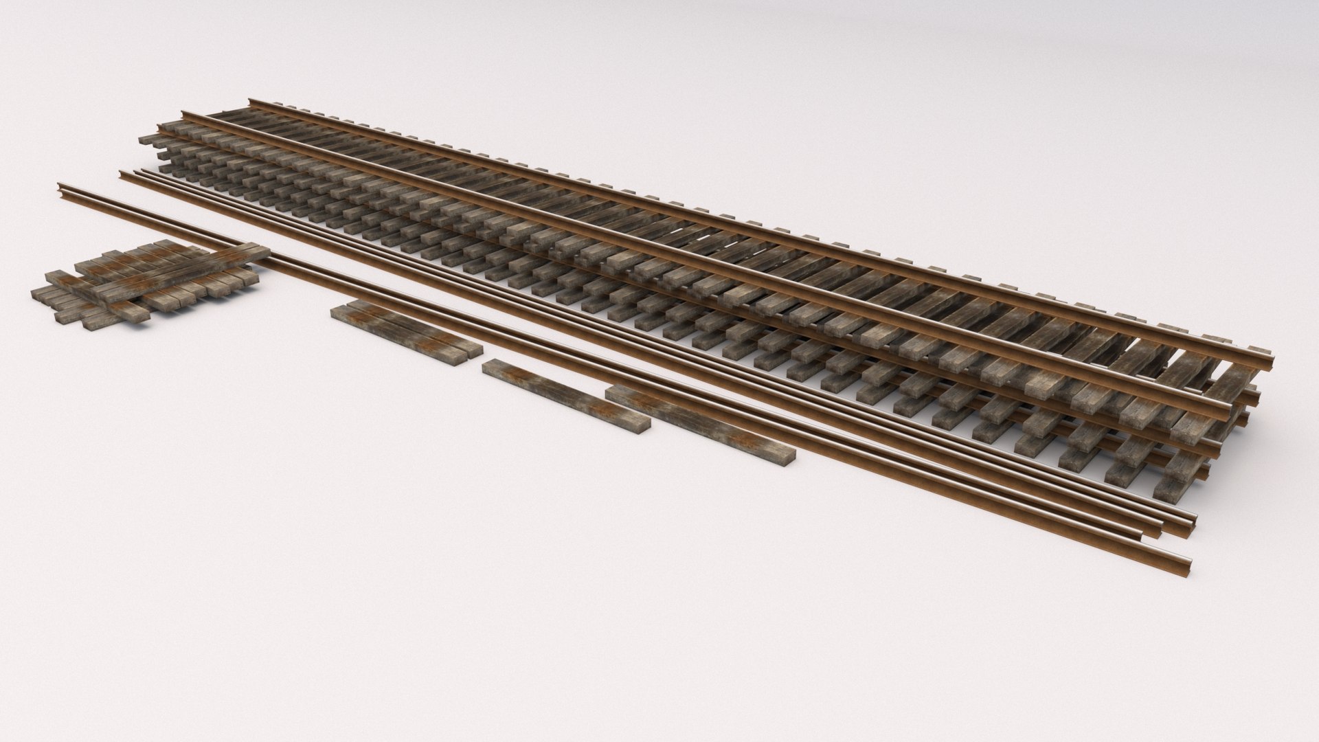 Old Railway Tracks 3D Model - TurboSquid 1735177