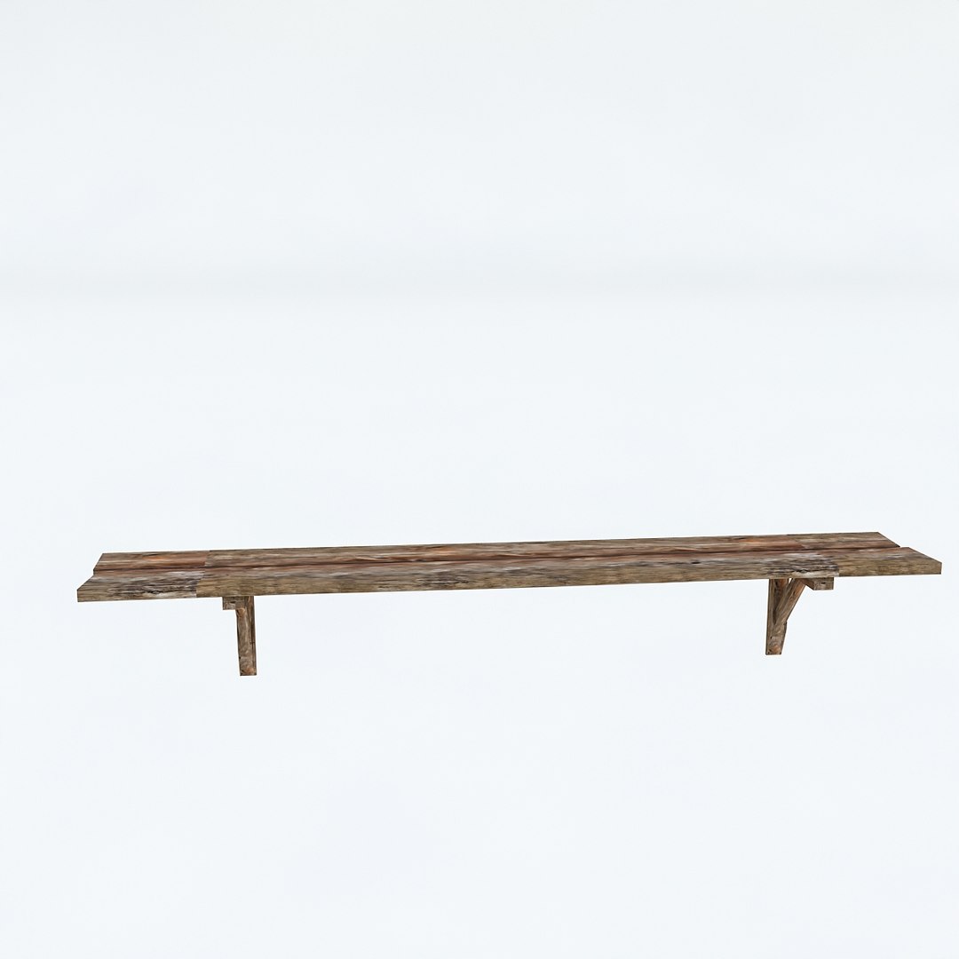 3D Old Wooden Shelf Model - TurboSquid 1556823