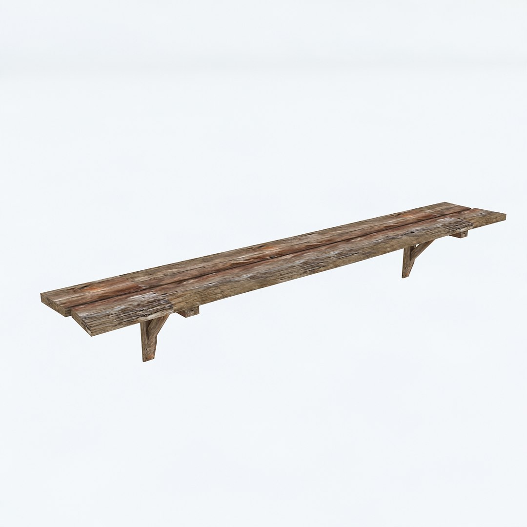 3D Old Wooden Shelf Model - TurboSquid 1556823