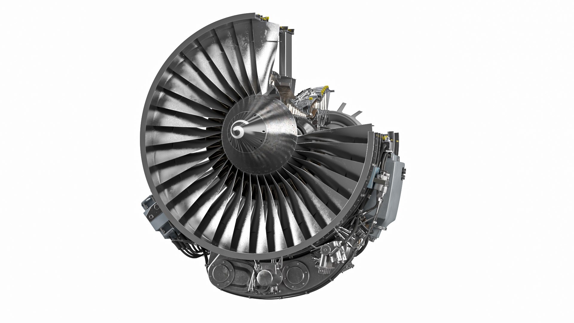 3D Jet Engine Turbine CFM56 Cutaway Model - TurboSquid 2402271