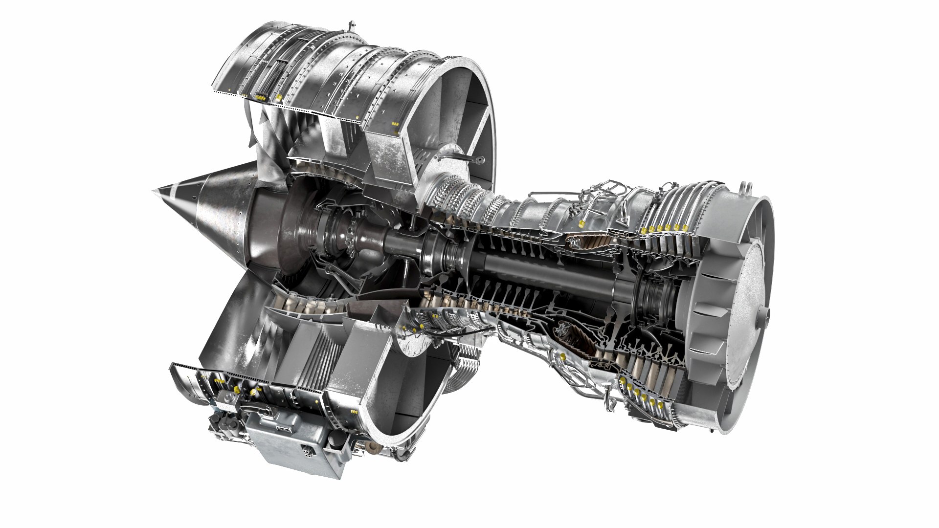 3D Jet Engine Turbine CFM56 Cutaway Model - TurboSquid 2402271