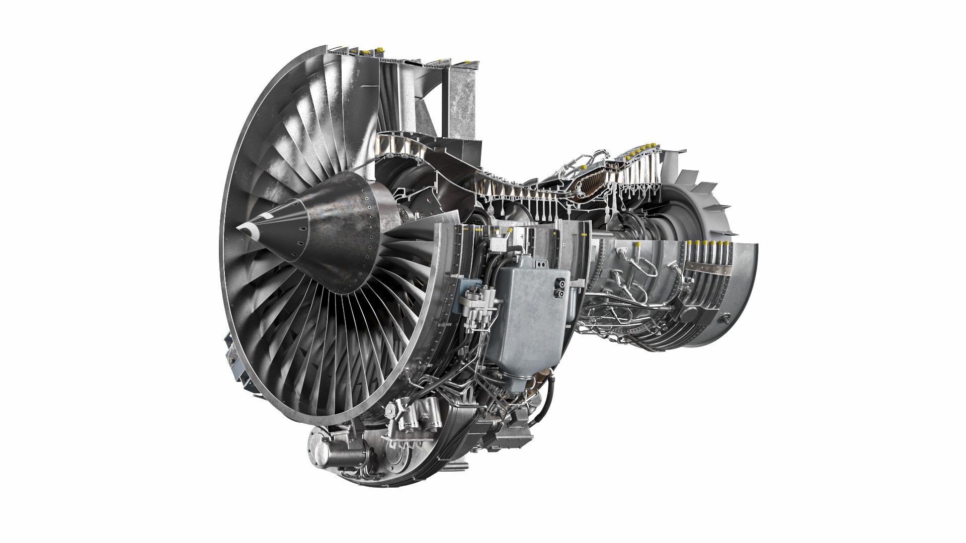 3D Jet Engine Turbine CFM56 Cutaway Model - TurboSquid 2402271