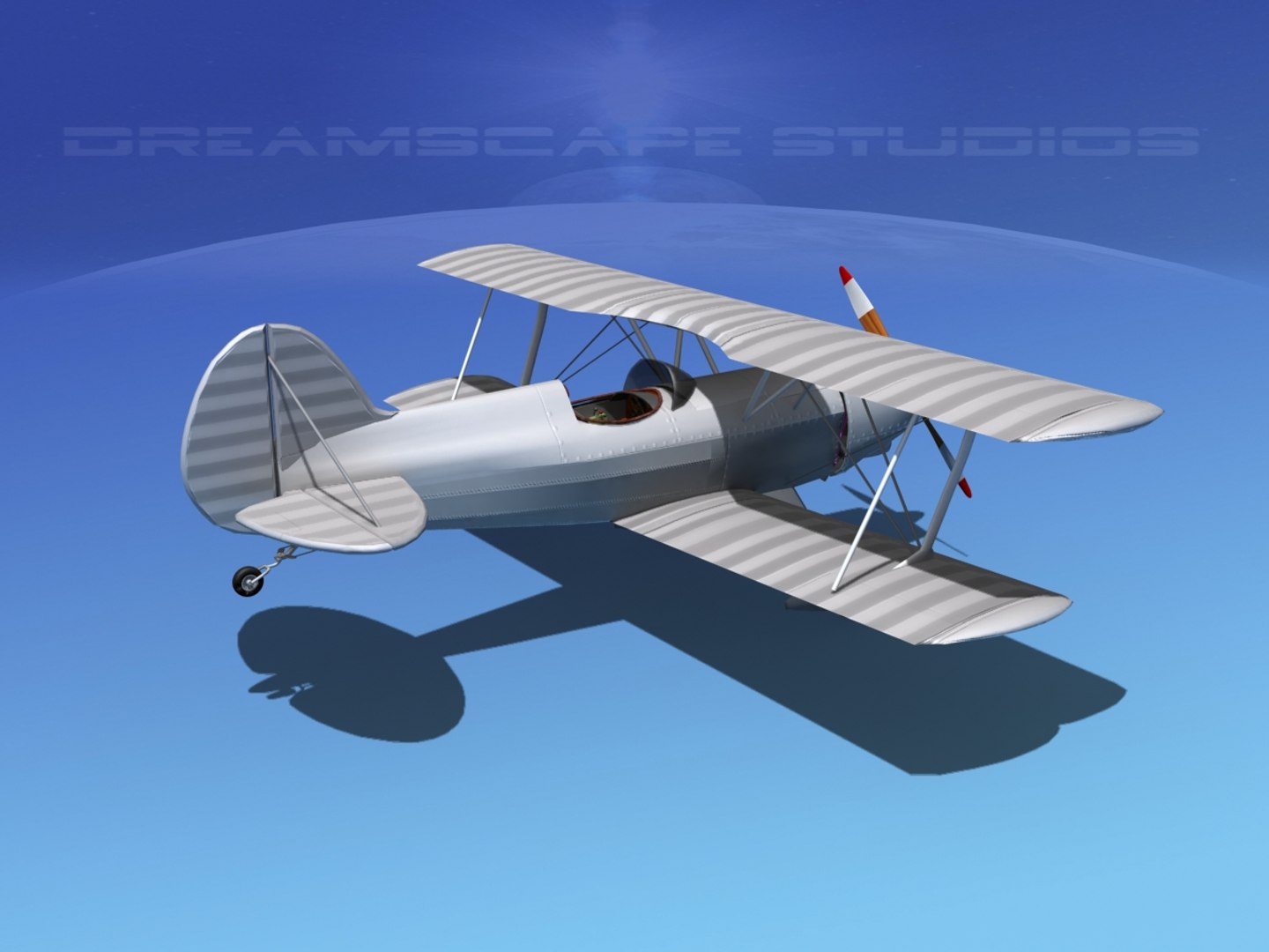 3d propeller acro sport biplane model