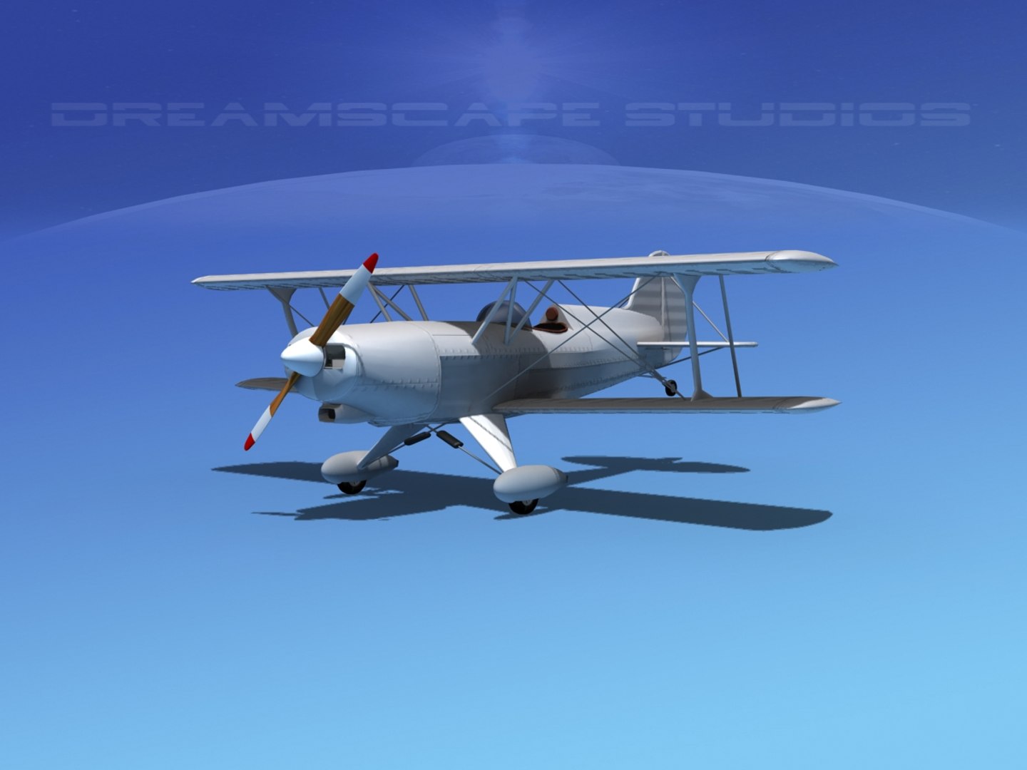 3d propeller acro sport biplane model
