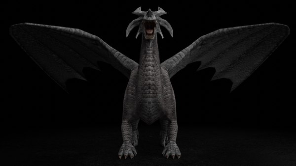 3D dragon white scale model - TurboSquid 1663618