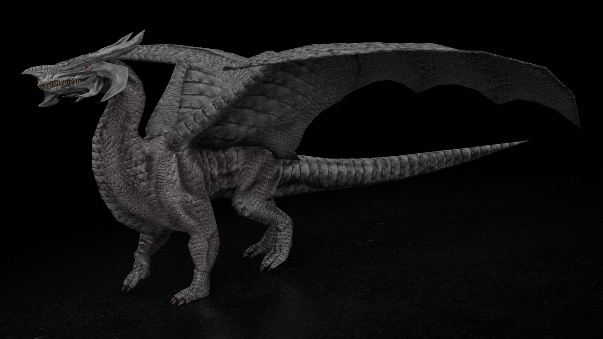 3D Dragon White Scale Model - TurboSquid 1663618