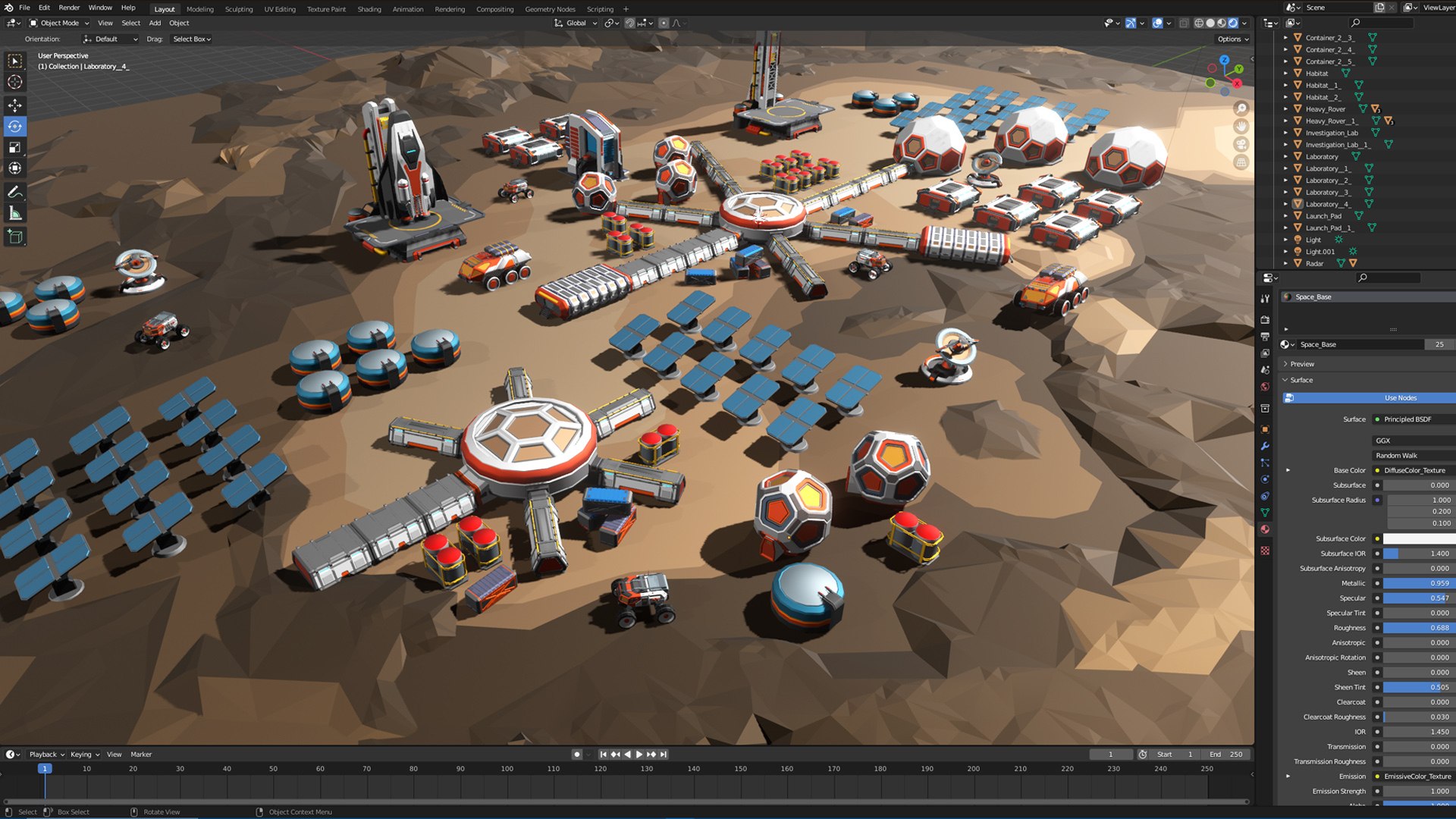 Low Poly SPACE Base 3D Model - TurboSquid 2054858