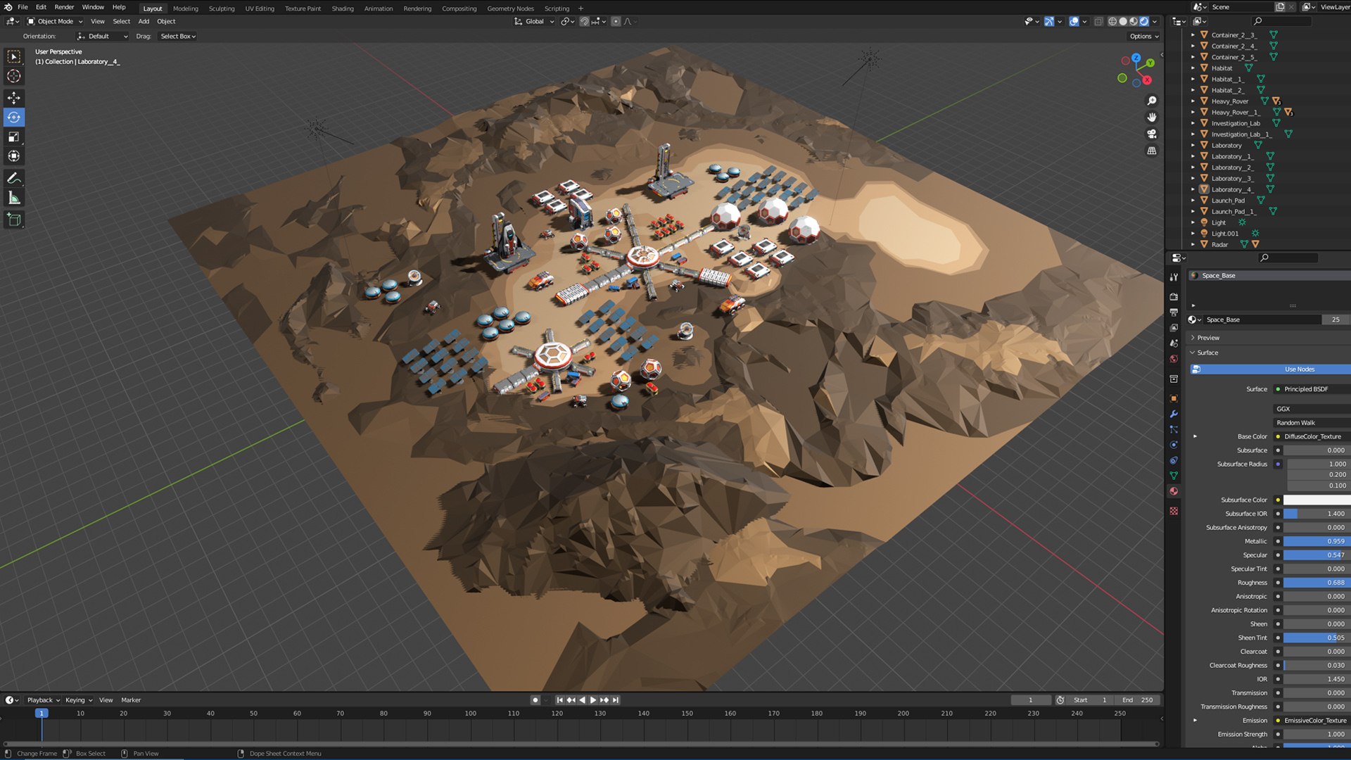 Low Poly SPACE Base 3D Model - TurboSquid 2054858