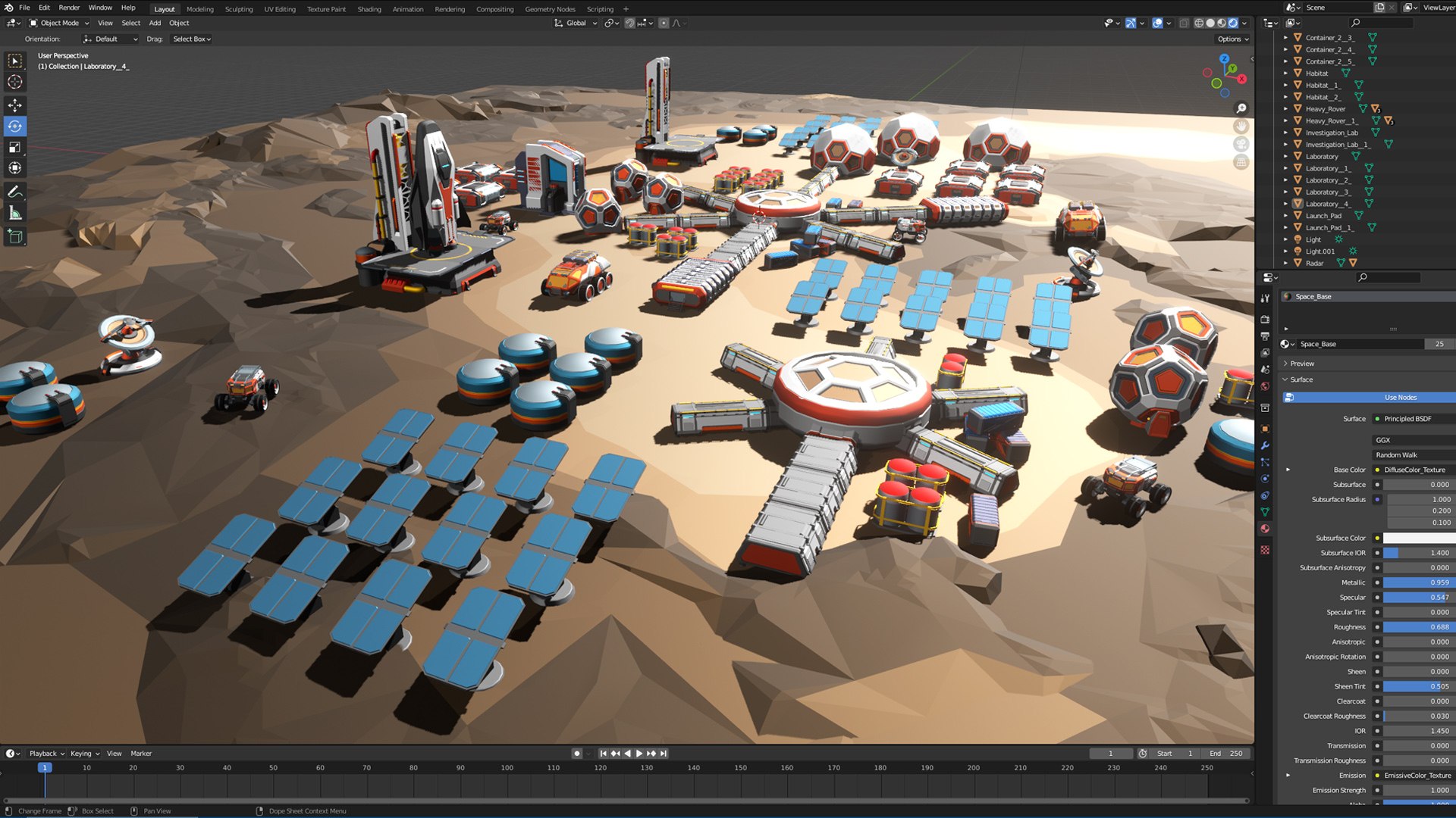 Low Poly SPACE Base 3D Model - TurboSquid 2054858