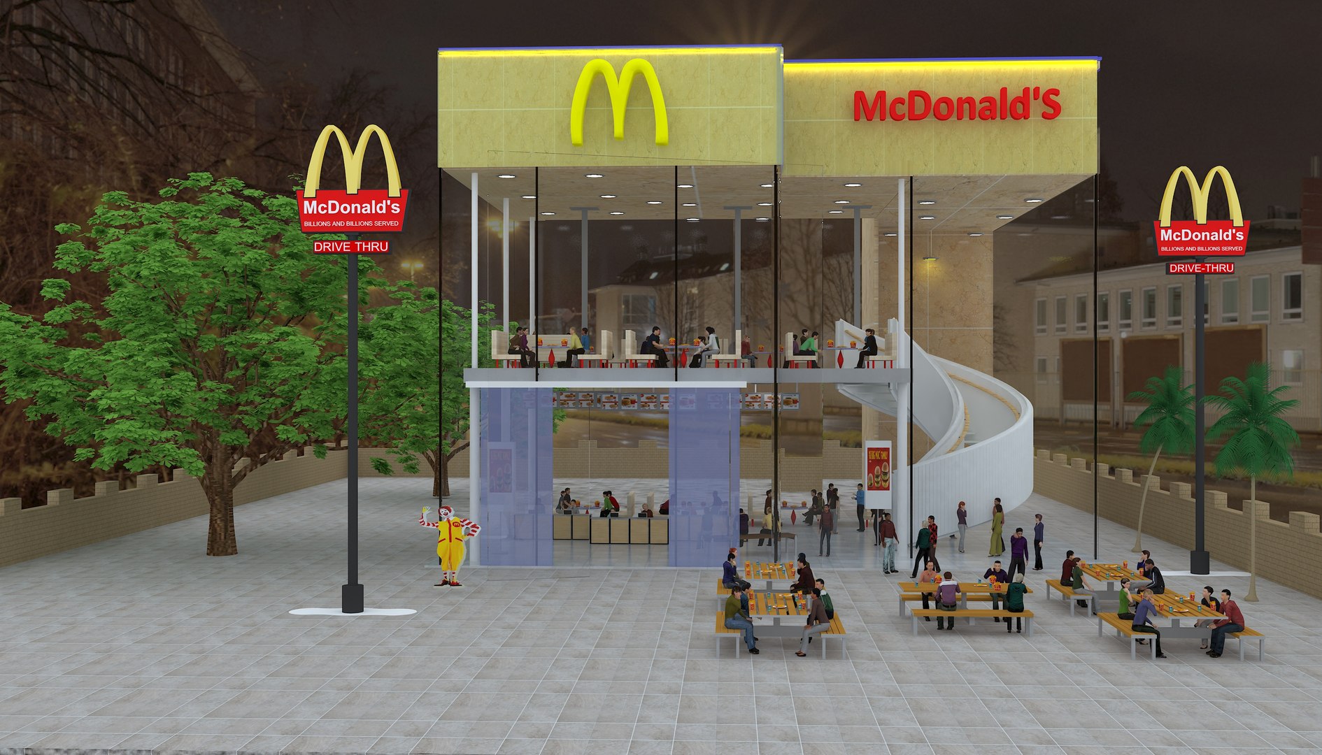 Mcdonald S Restaurant 3D Model - TurboSquid 1398487