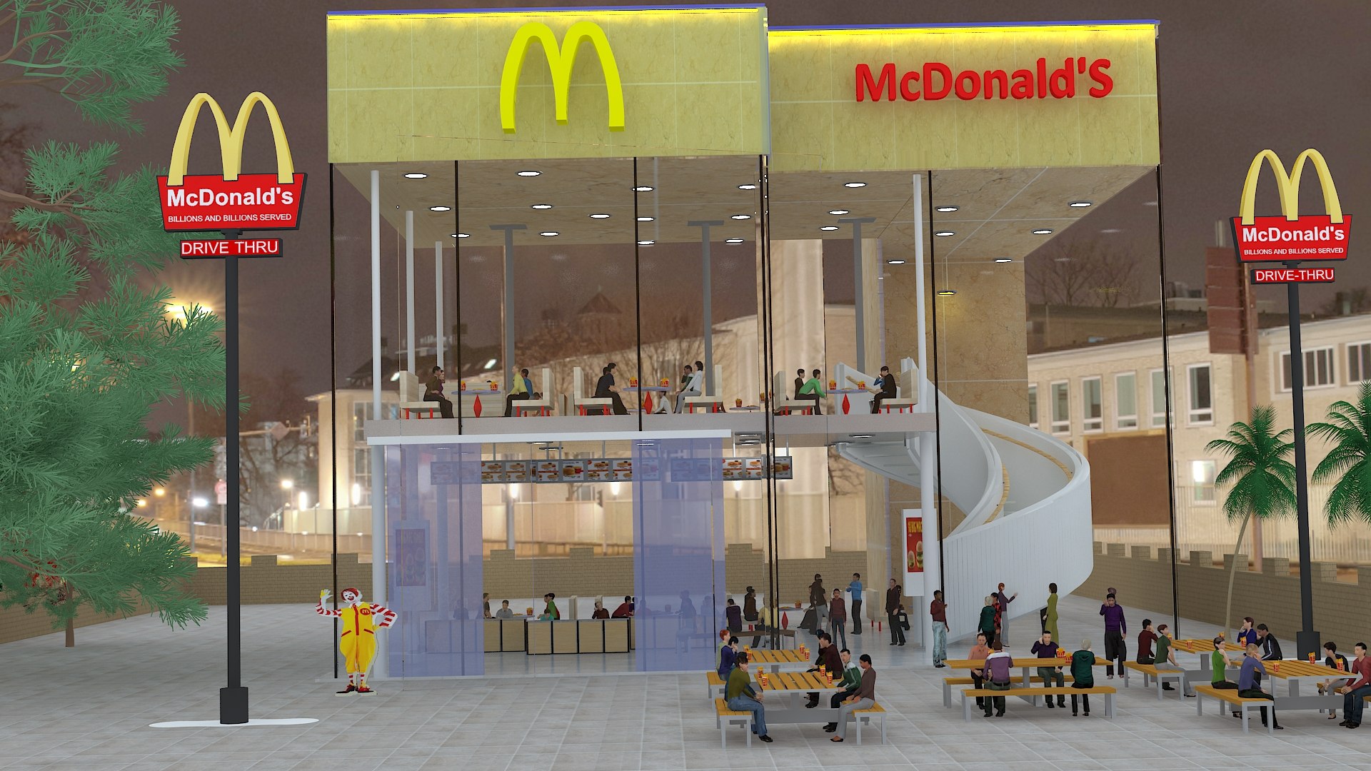 Mcdonald S Restaurant 3D Model - TurboSquid 1398487