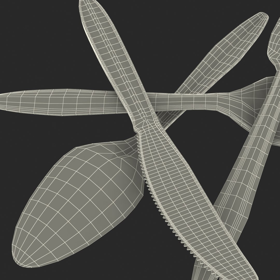 Plastic Cutlery Set 3d Model