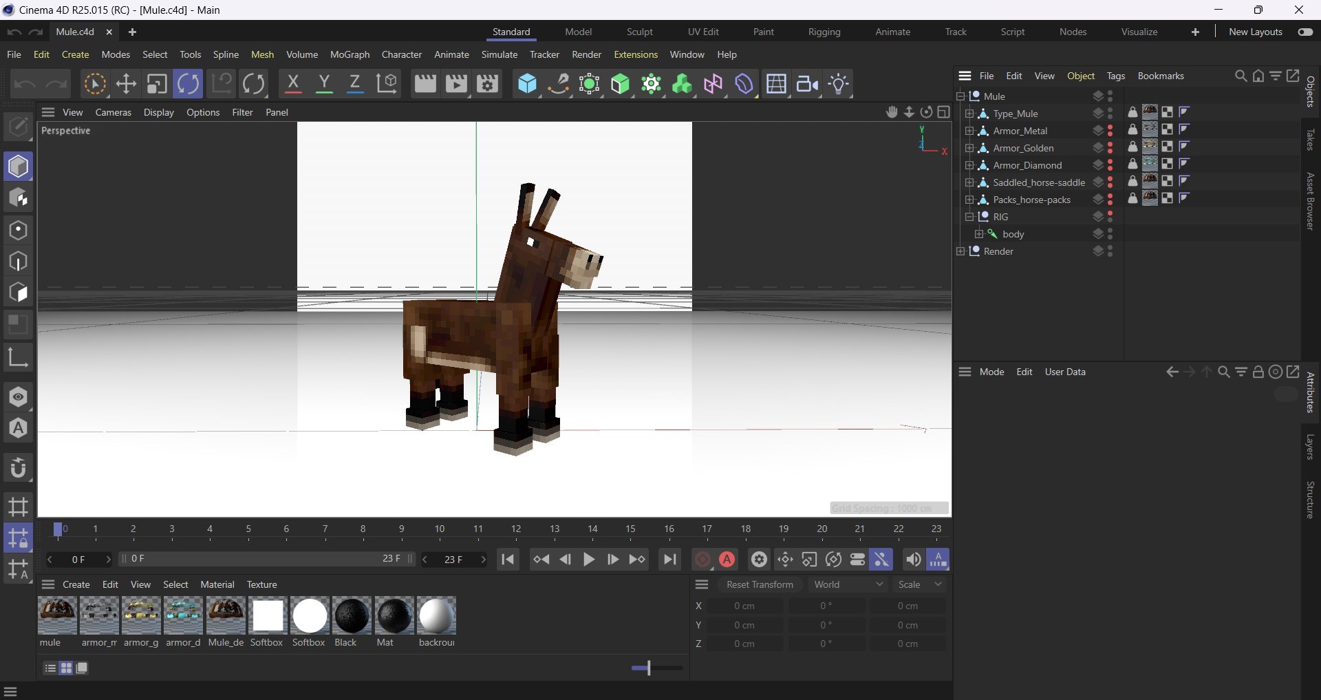 3D Mule Minecraft Model - TurboSquid 2364679