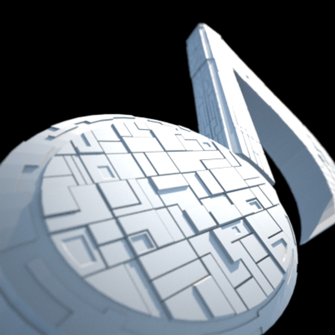 3d Set Spaceship Musical Notes Model