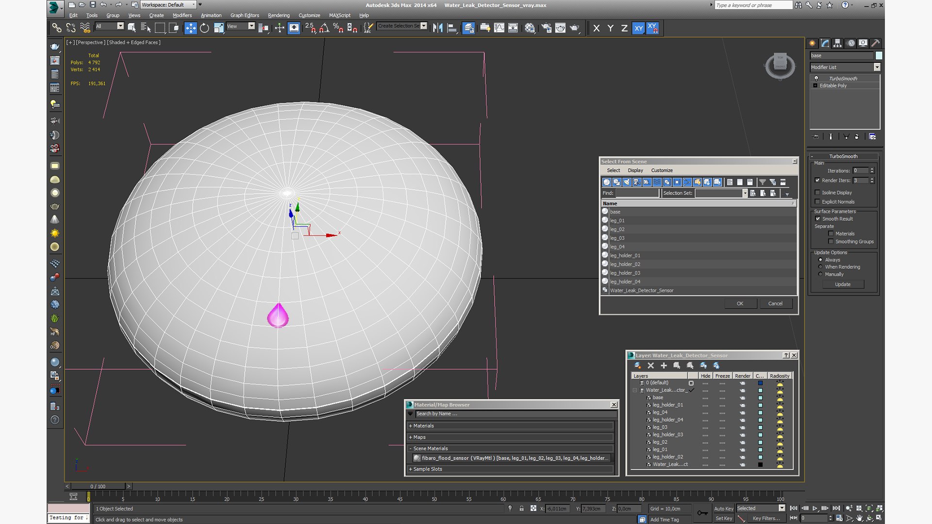 Water Leak Detector Sensor Model - TurboSquid 1581001