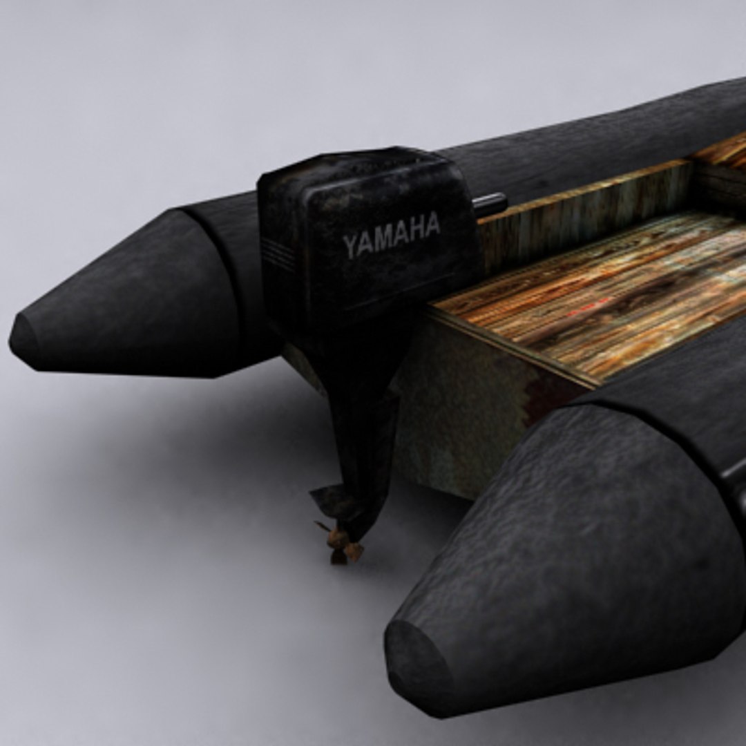 low-poly rubber boat 3d model