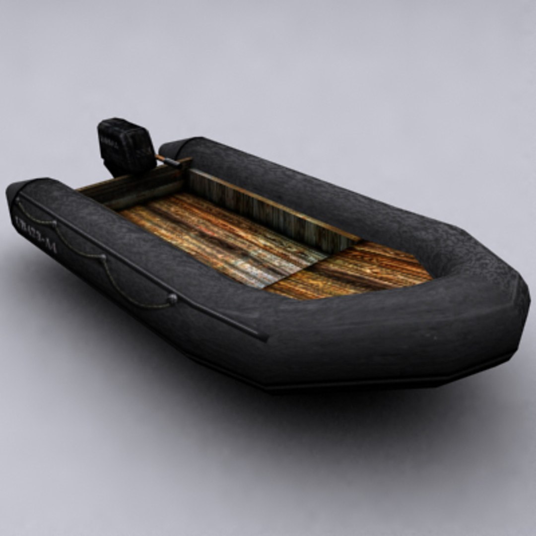 low-poly rubber boat 3d model