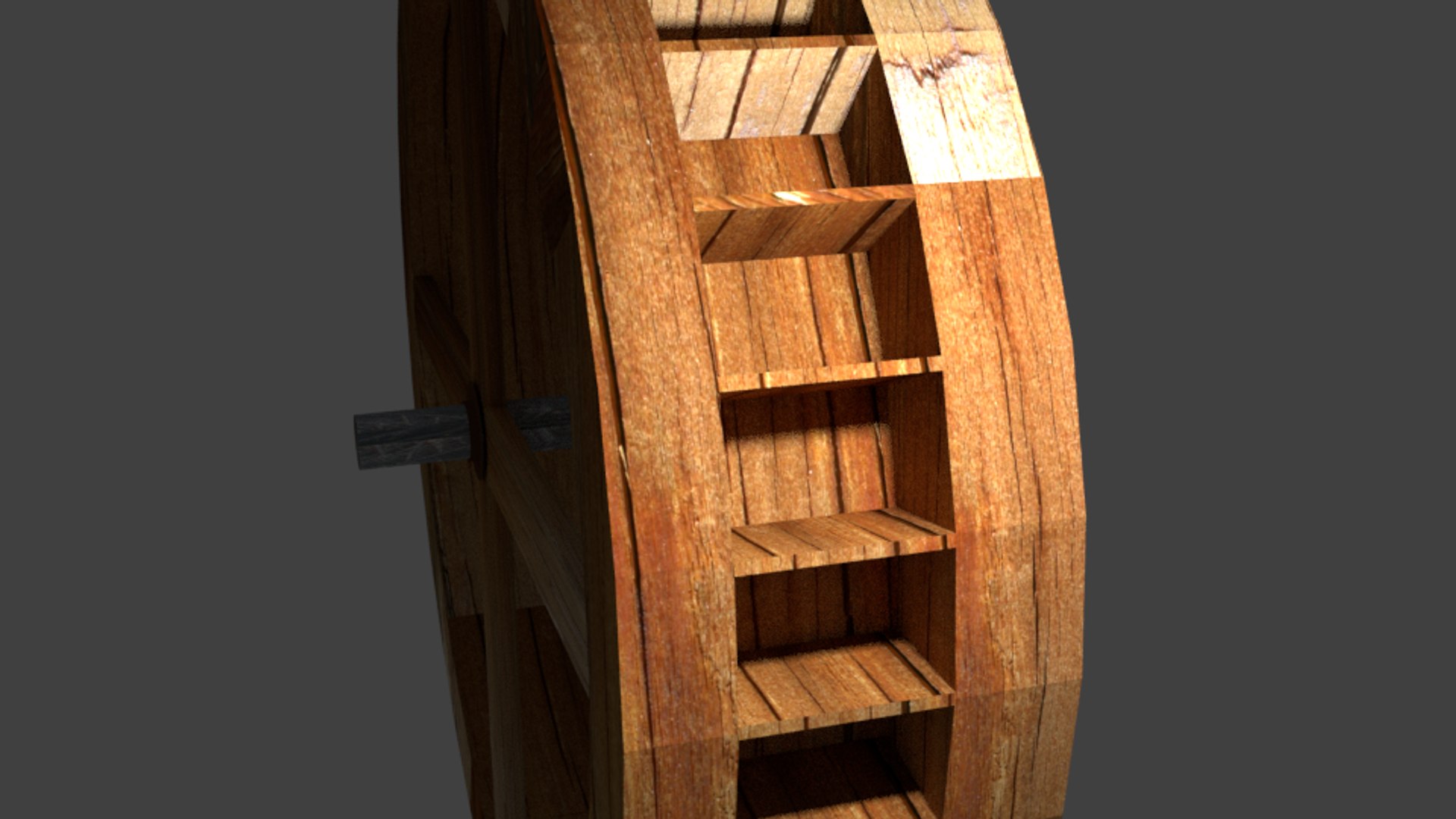 Realistic Waterwheel 3d Model
