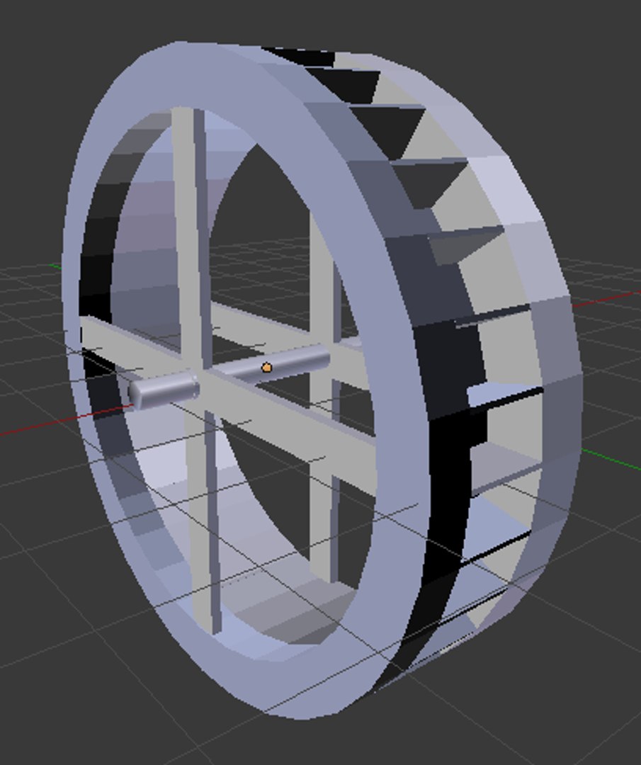 Realistic Waterwheel 3d Model